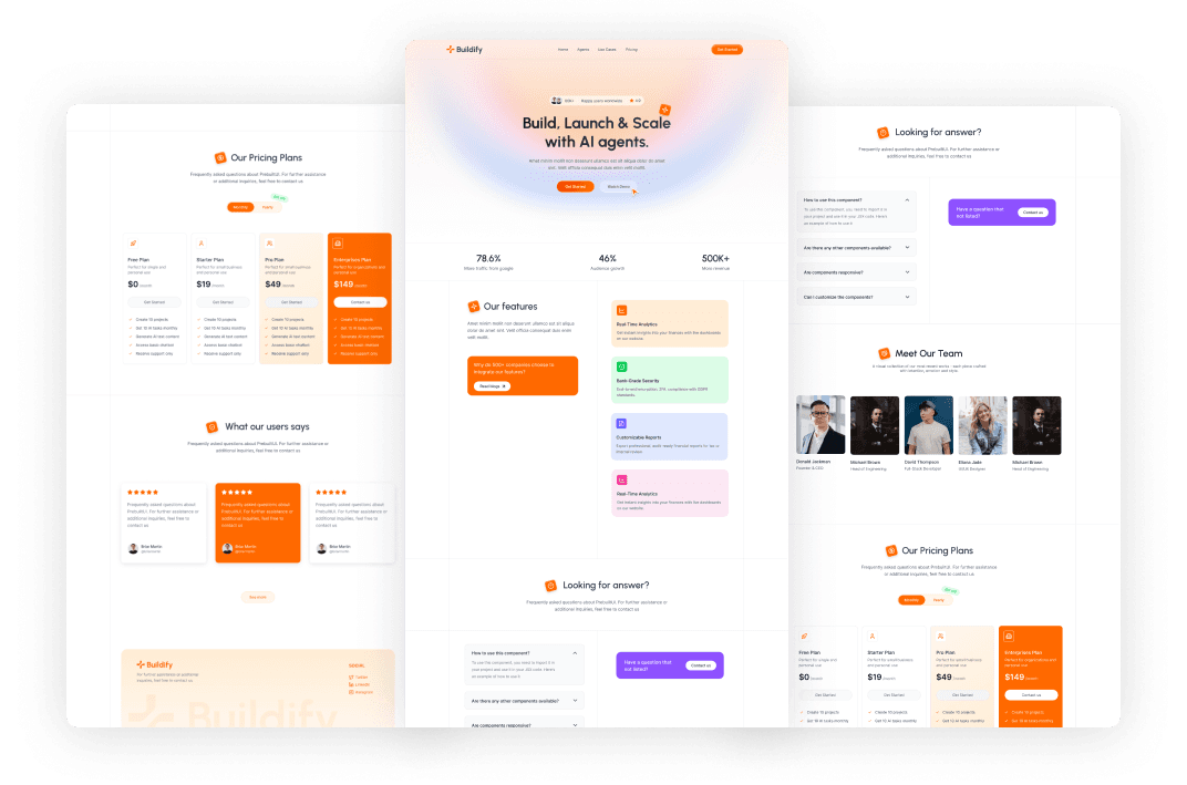 20+ React JS Templates and Landing Pages - PrebuiltUI