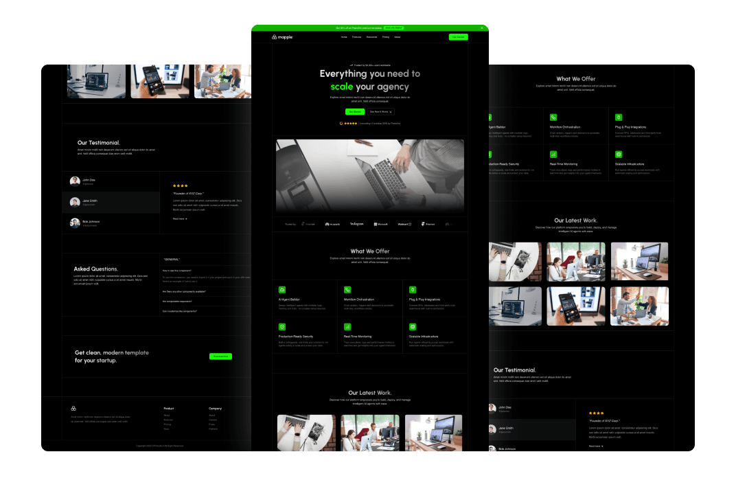 Mapple - Modern React Template for Agency by PrebuiltUI