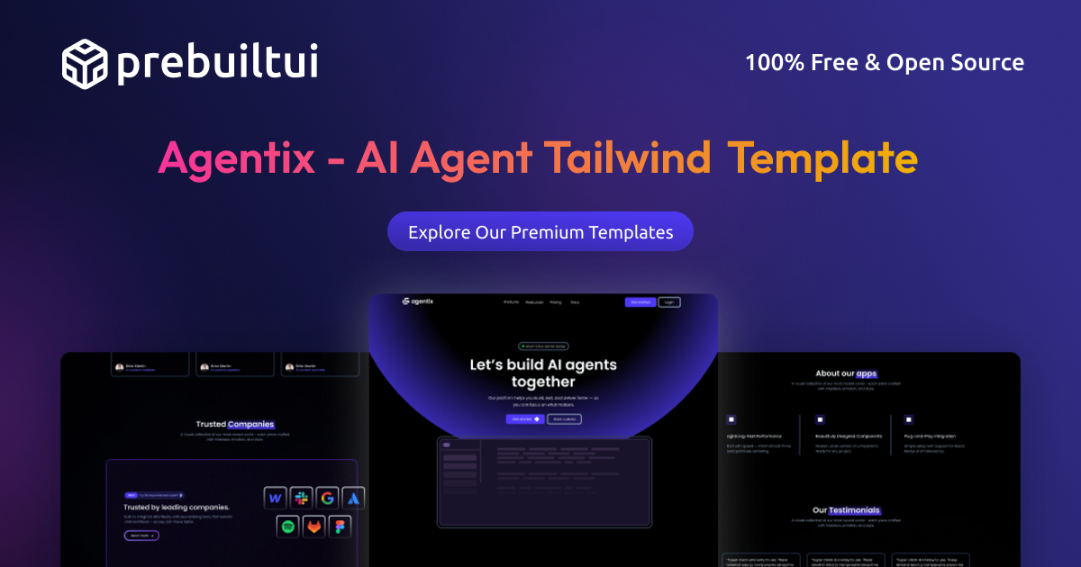 Agentix - AI Agent Tailwind Template by PrebuiltUI