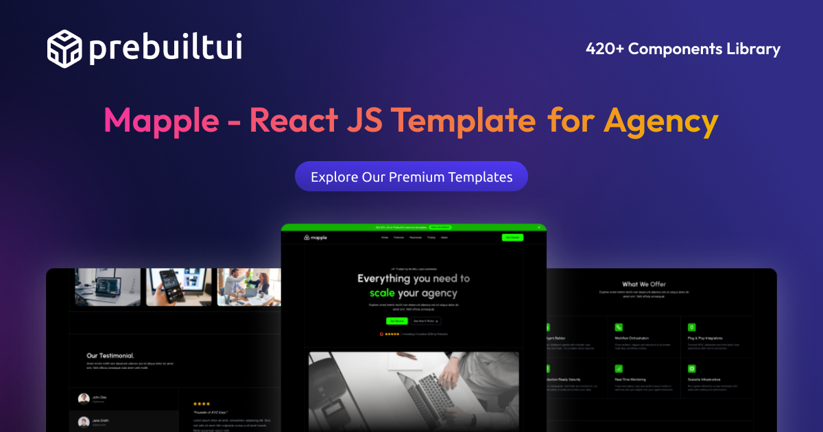 Mapple - React JS Template for Agency by PrebuiltUI
