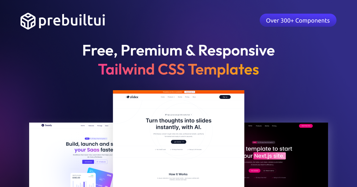 Tailwind CSS Templates for Modern Websites - PrebuiltUI
